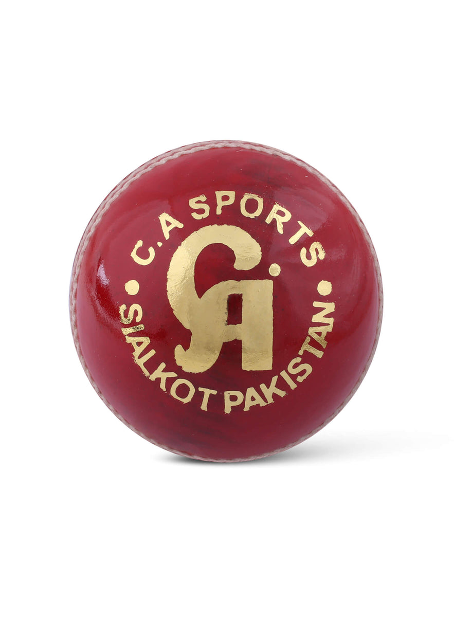 CA Super Test - Pack of 6 Red Cricket Leather Balls 156 Grams – Black ...